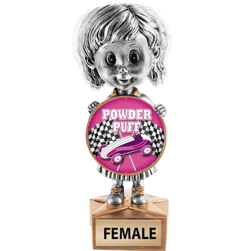 Powder Puff Trophies - Powder Puff Medals - Powder Puff Plaques and Awards