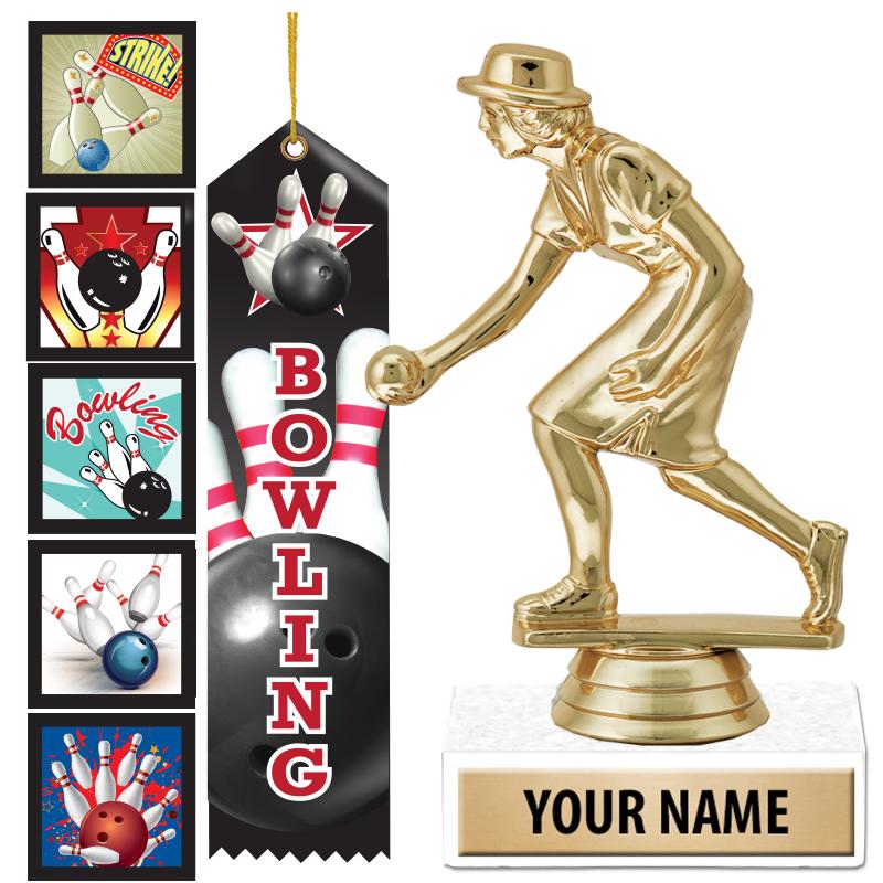 Bowling Ribbons - Crown Awards