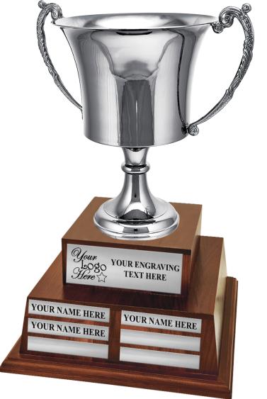 silver trophy plaque