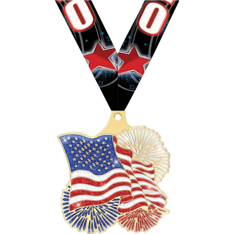 American Flag Medals - Crown Awards